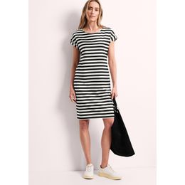 Street One Damen Jerseykleidschwarz, Gr. 46, gestreift, Jersey, 73% Viskose, 24% Polyester, 3% Elasthan, Kleider, im Streifendesign