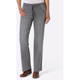 Casual Looks Damen 5-Pocket-Jeansstone, grau, denim, Gr. 44, unifarben, 99% Baumwolle, 1% Elasthan, Jeans
