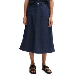Marc O'Polo MARC O'POLO Damen Jeansrock "aus Organic-Cotton-Leinen-Mix"dunkelblau, Gr. XS, unifarben, Obermaterial: 67% Baumwolle, 33% Leinen, R&ouml;cke