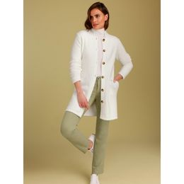 Damen Longstrickjackeecru, Gr. 38, CREATION L PREMIUM, unifarben, 61% Polyamid, 25% Lyocell, 14% Polyester, Strickjacken