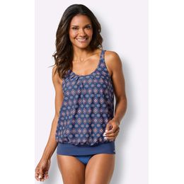 feel good Damen Tankini-Topjeansblau, orange, bedruckt, Gr. 48, Elasthan, Polyamid, Bikini-Oberteile