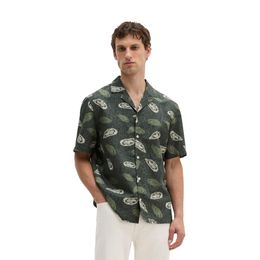 Marc O'Polo MARC O'POLO Herren Kurzarmhemd "aus Leinen und Bio-Baumwolle"dunkelgr&uuml;n, Gr. XL, unifarben, Obermaterial: 50% Leinen, 50% Baumwolle, Hemden