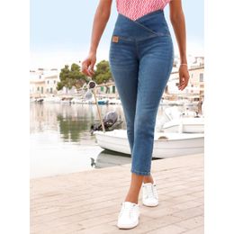Casual Looks Damen 7/8-Jeansblau, stone, washed, Gr. 54, unifarben, 81% Baumwolle, 17% Polyester, 2% Elasthan, Jeans