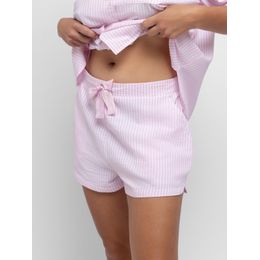 Dorina Damen Pyjamashorts "Diana", Gr. Swei&szlig;, pink print, Obermaterial: 79% Polyester, 20% Polyamid, 1% Elasthan, gestreift, Hosen, fein gestreift,