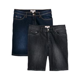 bonprix Herren Jeansbermudasdunkelblau denim, schwarz denim, Gr. 52, Denim/Jeans, Obermaterial: 98% Baumwolle, 2% Elasthan, Jeans, mit