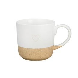 Krasilnikoff Stoneware Cup, Becher mit Henkel 400 ml, wei&szlig; skandinavische Deko Online Shop