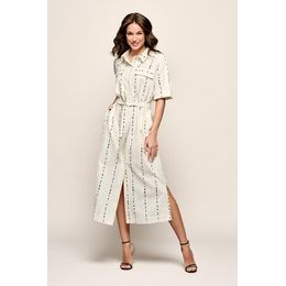 Logan-Kleid mit Print, Off-White/Schwarz