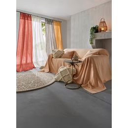 &Uuml;berwurf, Orange, Gr. 250x270 cm - Sofa&uuml;berwurf, Pereira da Cunha, Sofa&uuml;berw&uuml;rfe & Hussen, 100% Baumwolle