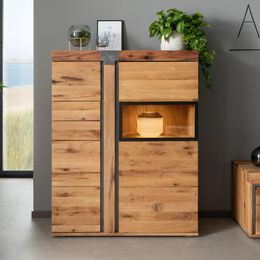 Highboard Wildeiche / Zerreiche 110x45x142 natur ge&ouml;lt NEW AMSTERDAM #05