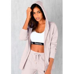 Damen Sweatjacke, Braun, Gr. 44/46, Bench. Loungewear, Shirtjacken, Material: Baumwolle
