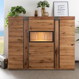 Highboard Wildeiche / Zerreiche 160x45x142 natur NEW AMSTERDAM #07