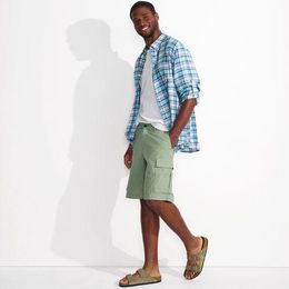 LANDS' END Cargo-Shorts aus Leinen/Baumwollmix f&uuml;r Herren, Herren, size: regular, Gr&uuml;n, Baumwolle/Leinen, by Lands' End