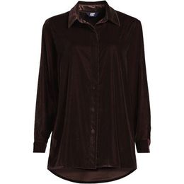LANDS' END Samtbluse f&uuml;r Damen in Plus-Gr&ouml;&szlig;e, Damen, size: plus, Blau, Polyester, by Lands' End