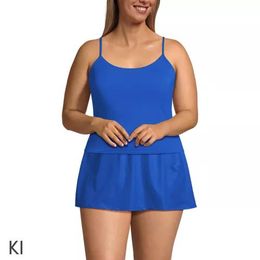 LANDS' END Komfort-Tankinitop mit gekreuzten Tr&auml;gern f&uuml;r Damen in Plus-Gr&ouml;&szlig;e, Damen, size: plus, Blau, by Lands' End