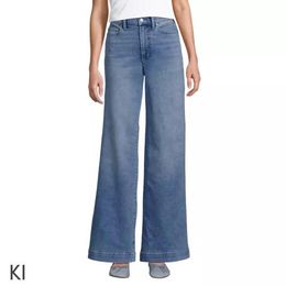 LANDS' END Recover Jeans High Waist mit weitem Bein in Petite-Gr&ouml;&szlig;e, Damen, size: petite, Blau, by Lands' End