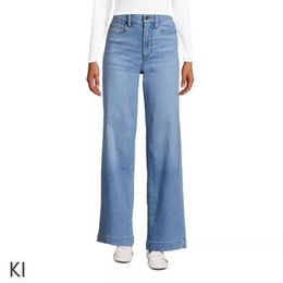 LANDS' END Recover Jeans High Waist mit weitem Bein, Damen, size: regular, Blau, by Lands' End