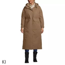 LANDS' END Maxi-Daunenmantel EXPEDITION f&uuml;r Damen in Plus-Gr&ouml;&szlig;e, Damen, size: plus, Beige, Polyester/Daunen, by Lands' End