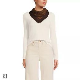 LANDS' END Gemusterter Karreeschal aus Wolle f&uuml;r Damen, Damen, size: regular, Braun, Wolle, by Lands' End