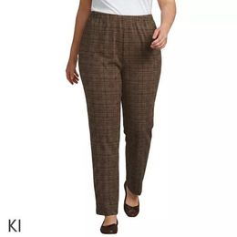 LANDS' END Straight Fit Freizeithose SPORT KNIT f&uuml;r Damen in Plus-Gr&ouml;&szlig;e, Damen, size: plus, Braun, Baumwolle, by Lands' End