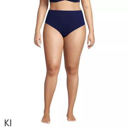 LANDS' END Bikinihose mit hohem Beinausschnitt f&uuml;r Damen in Plus-Gr&ouml;&szlig;e, Damen, size: plus, Blau, Elasthan/Nylon-Mischung, by Lands' End