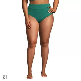 LANDS' END Bikinihose mit hohem Beinausschnitt f&uuml;r Damen in Plus-Gr&ouml;&szlig;e, Damen, size: plus, Gr&uuml;n, Elasthan/Nylon-Mischung, by Lands' End