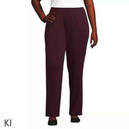 LANDS' END Straight Fit Freizeithose SPORT KNIT f&uuml;r Damen in Plus-Gr&ouml;&szlig;e, Damen, size: plus, Rot, Baumwolle, by Lands' End