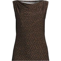 LANDS' END Silk Knit &Auml;rmelloses Top f&uuml;r Damen in Plus-Gr&ouml;&szlig;e, Damen, size: plus, Braun, Polyester-Mischung, by Lands' End