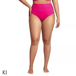 LANDS' END Bikinihose mit hohem Beinausschnitt f&uuml;r Damen in Plus-Gr&ouml;&szlig;e, Damen, size: plus, Pink, Elasthan/Nylon-Mischung, by Lands' End