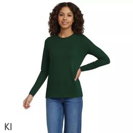 LANDS' END Supima-Shirt, Langarm, Damen, size: regular, Gr&uuml;n, Baumwolle, by Lands' End