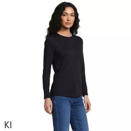 LANDS' END Supima-Shirt, Langarm, Damen, size: regular, Schwarz, Baumwolle, by Lands' End