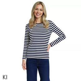 LANDS' END Supima-Shirt, Langarm, Damen, size: regular, Blau, Baumwolle, by Lands' End