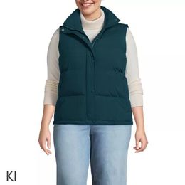 LANDS' END Wasserabweisende Daunenweste f&uuml;r Damen in Plus-Gr&ouml;&szlig;e, Damen, size: plus, Blau, Nylon, by Lands' End