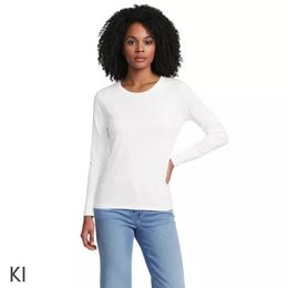 LANDS' END Supima-Shirt, Langarm, Damen, size: regular, Wei&szlig;, Baumwolle, by Lands' End