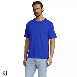 LANDS' END Super-T Kurzarm-Shirt f&uuml;r Herren, Classic Fit, Herren, size: regular, Blau, Baumwolle, by Lands' End