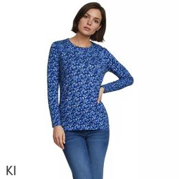 LANDS' END Supima-Shirt, Langarm, Damen, size: regular, Blau, Baumwolle, by Lands' End