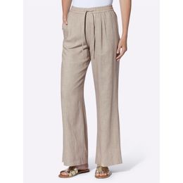 Heine Damen Hose, Braun, Gr. 40, Culotte, Material: Leinen