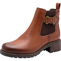 Jana Damen Stiefelette mit Zierriegel cognac Gr&ouml;&szlig;e 39
