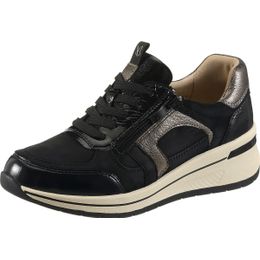 Caprice Damen Sneaker mit kontrastfarbener Sohle, Weite H schwarz Gr&ouml;&szlig;e 41