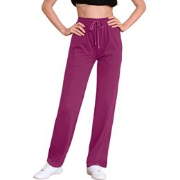 Damen Freizeithose mit seitlichen Taschen. schwarz + malve Gr&ouml;&szlig;e 24/25