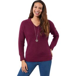 CR&Eacute;ATION L Damen V-Ausschnitt-Pullover bordeaux Gr&ouml;&szlig;e 44