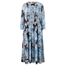 Peter Hahn St. Emile - Kleid mit Rundhals-Ausschnitt, blau, Gr. 42 / M