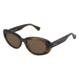 MaxMara Max Mara MM0196 | Damen-Sonnenbrille | Fassung: Vollrand, Oval, Acetat, Gr&uuml;n Horn | Glasfarbe: Gr&uuml;n