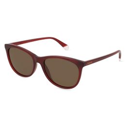 Polaroid PLD 4161/S | Damen-Sonnenbrille | Fassung: Vollrand, Cat Eye, Kunststoff, Burgunder | Glasfarbe: Braun