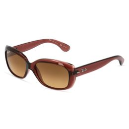 Ray-Ban RB 4101 JACKIE OHH | Damen-Sonnenbrille | Fassung: Vollrand, Butterfly, Acetat, Braun Dunkel | Glasfarbe: Braun Verlaufend