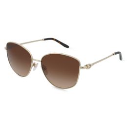 Polo Ralph Lauren RL7079 THE VIVIENNE | Damen-Sonnenbrille | Fassung: Vollrand, Rund, Metall, Gold Hell | Glasfarbe: Grau Verlaufend