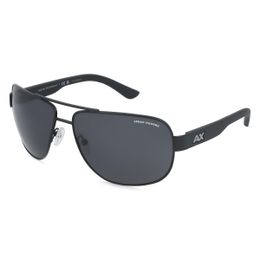 Emporio Armani AX2012S | Herren-Sonnenbrille | Fassung: Vollrand, Pilot, Metall, Schwarz Matt | Glasfarbe: Grau