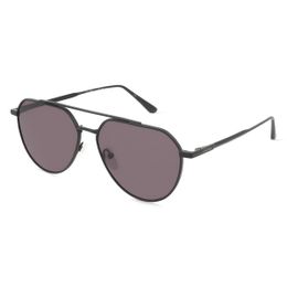 Calvin Klein CK24100S | Unisex-Sonnenbrille | Fassung: Vollrand, Pilot, Metall, Schwarz Matt | Glasfarbe: Grau