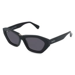 MaxMara Max Mara MM0169 KATE | Damen-Sonnenbrille | Fassung: Vollrand, Geometrisch, Acetat, Schwarz Gl&auml;nzend | Glasfarbe: Grau