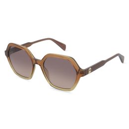 Liu Jo LJ823S | Damen-Sonnenbrille | Fassung: Vollrand, Eckig, Kunststoff, Honig Verlaufend | Glasfarbe: Braun Verlaufend Mehrfarbig