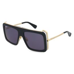 MaxMara Max Mara MM0119 JEAN | Damen-Sonnenbrille | Fassung: Vollrand, Pilot, Acetat, Schwarz Gl&auml;nzend | Glasfarbe: Grau